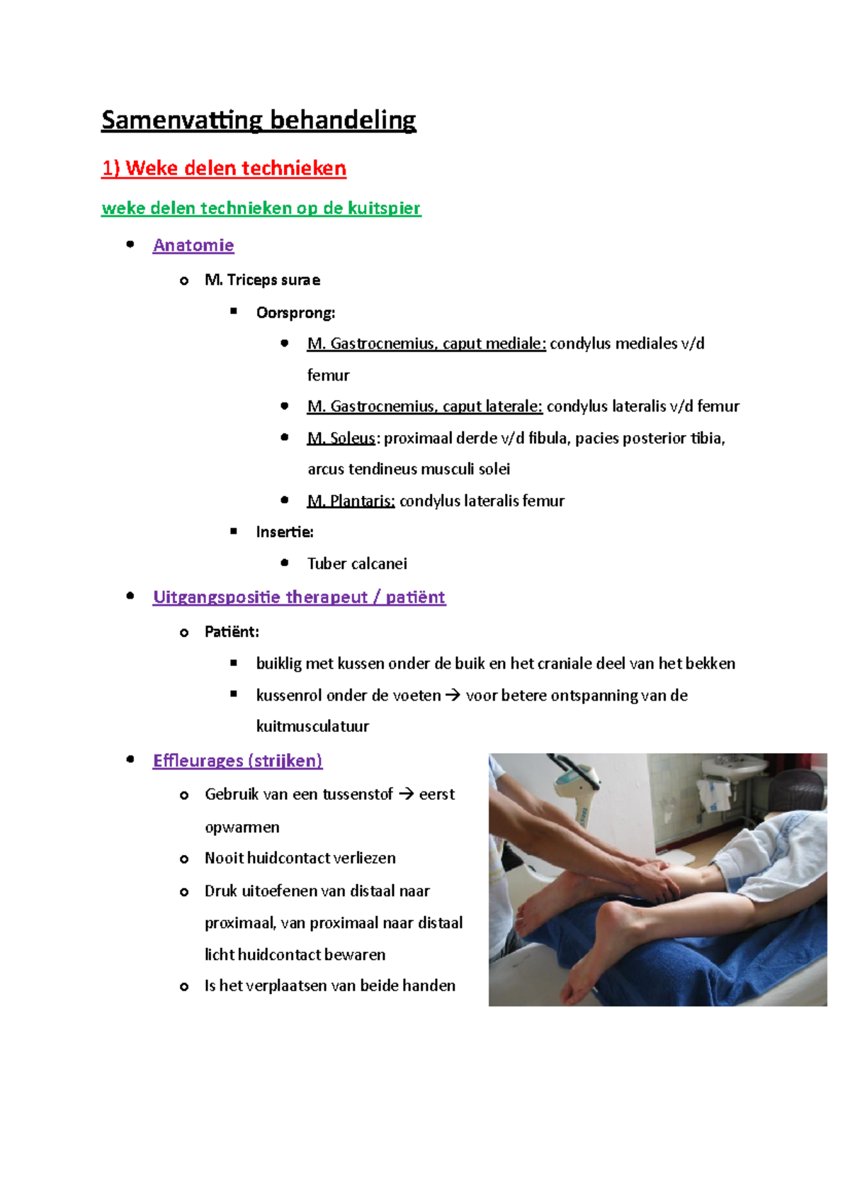 Samenvatting behandeling weke delen - Samenvatting behandeling 1) Weke ...