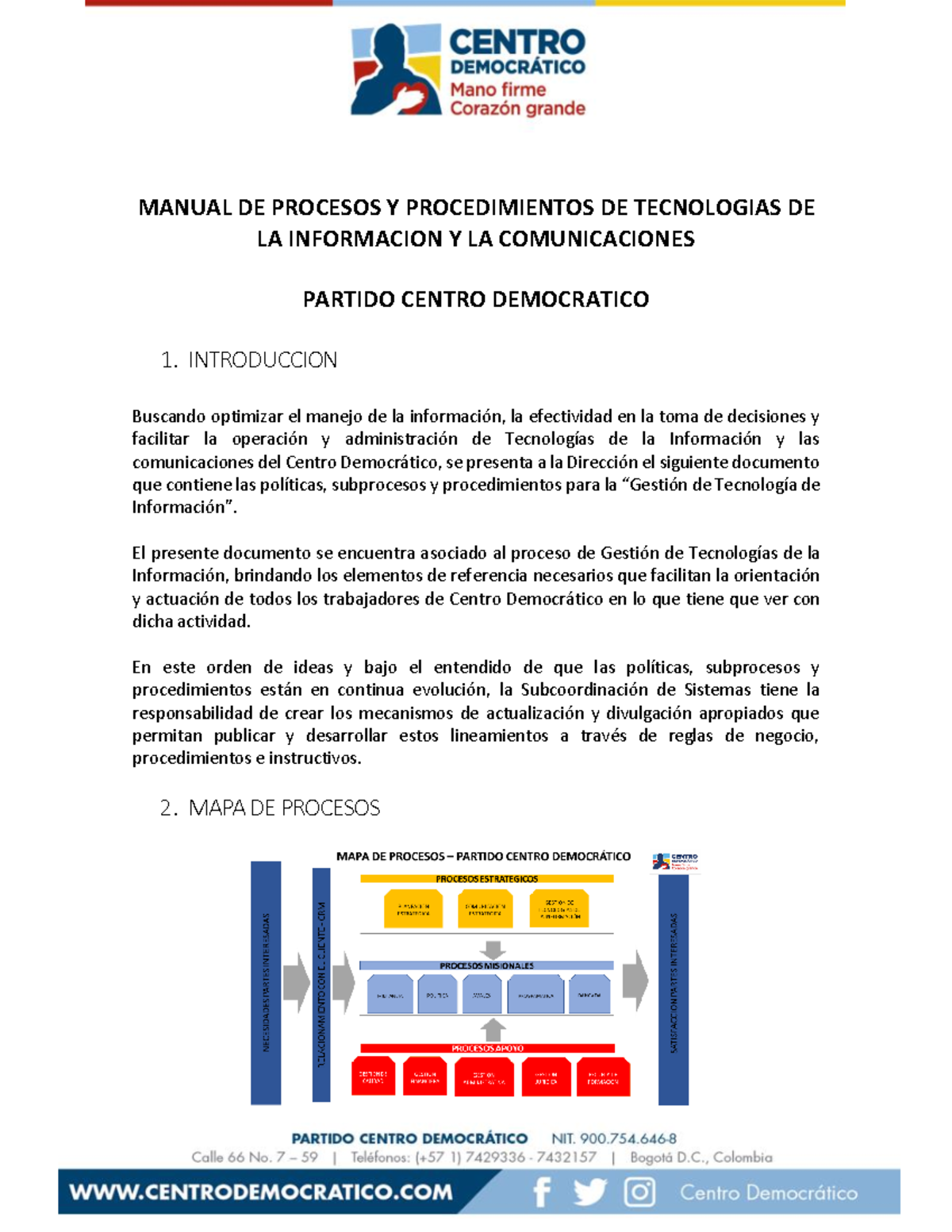Procedimientos-TIC - organizacion de recursos ti - MANUAL DE PROCESOS Y ...