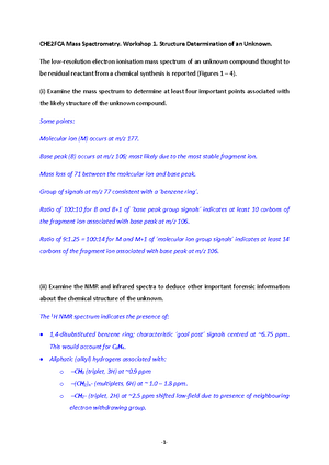 Sample/practice exam 2016, questions - mass spectrometry - Mass ...