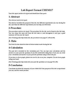 Buffer and Salt Hydrolysis Lab Report - CHEM 107/117 - North Carolina A ...