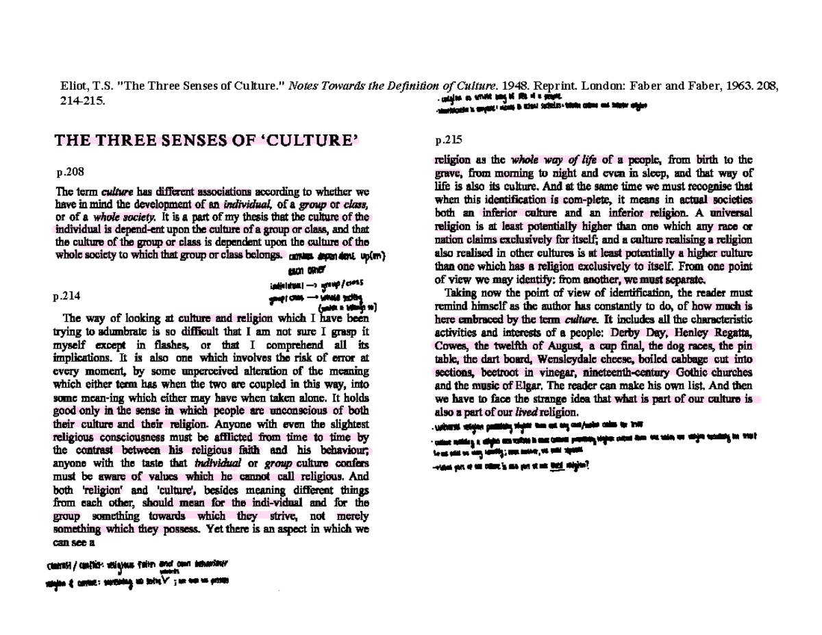 Secondsession - WS 2023|24 - p. p. p. Eliot, T. "The Three Senses of ...