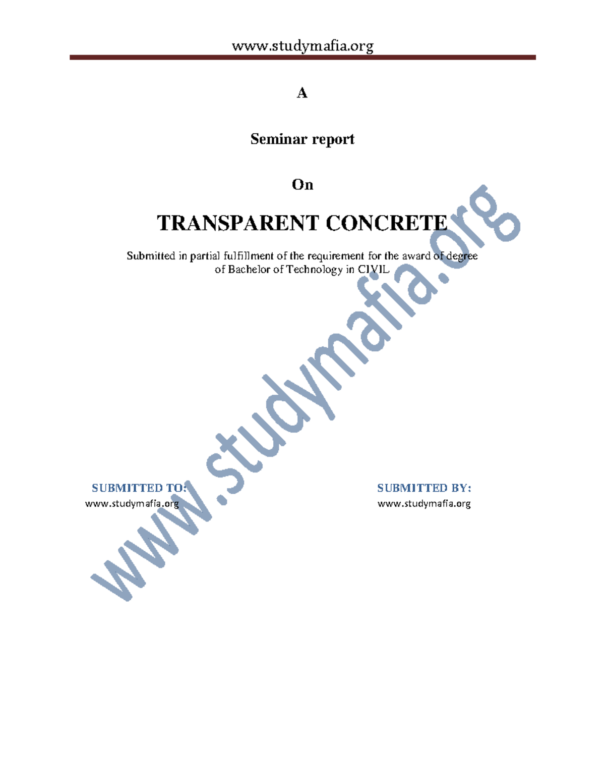 Civil Transparent Concrete Report - A Seminar report On TRANSPARENT ...