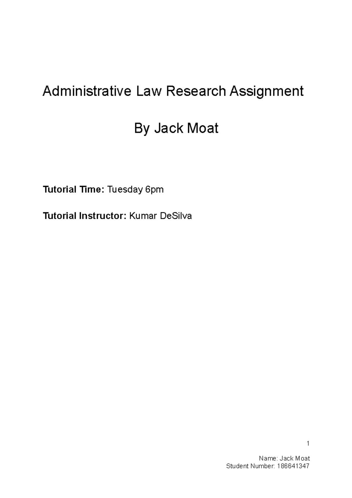 Administrative Law Research Assignment Final - Administrative Law ...