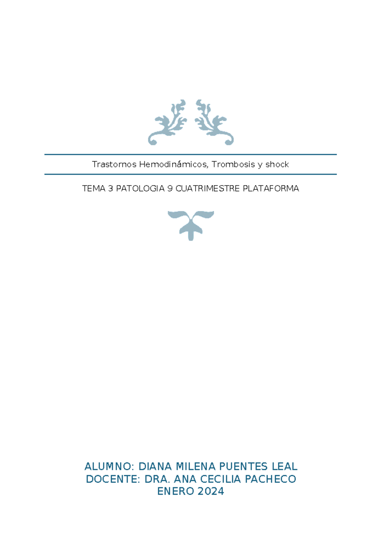 TEMA 3 Transtornos Hemodinamicos^J Trombosis Y Shock Cuatri Plataforma ...