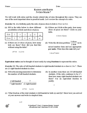 N Gen Math 7.Unit 1 - math - Name: ______________________________ Date