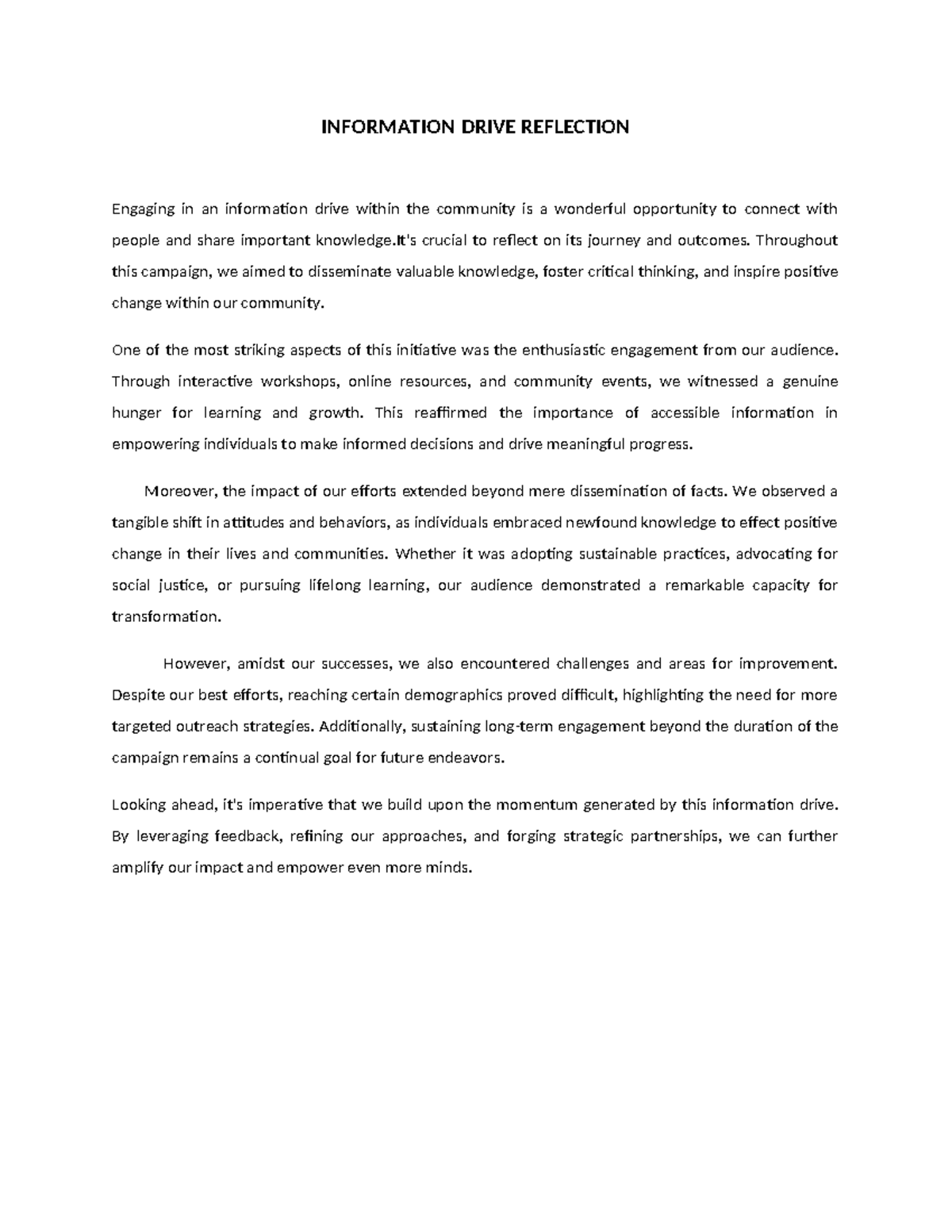 Kenneth-Vasquez Reflection - INFORMATION DRIVE REFLECTION Engaging in ...