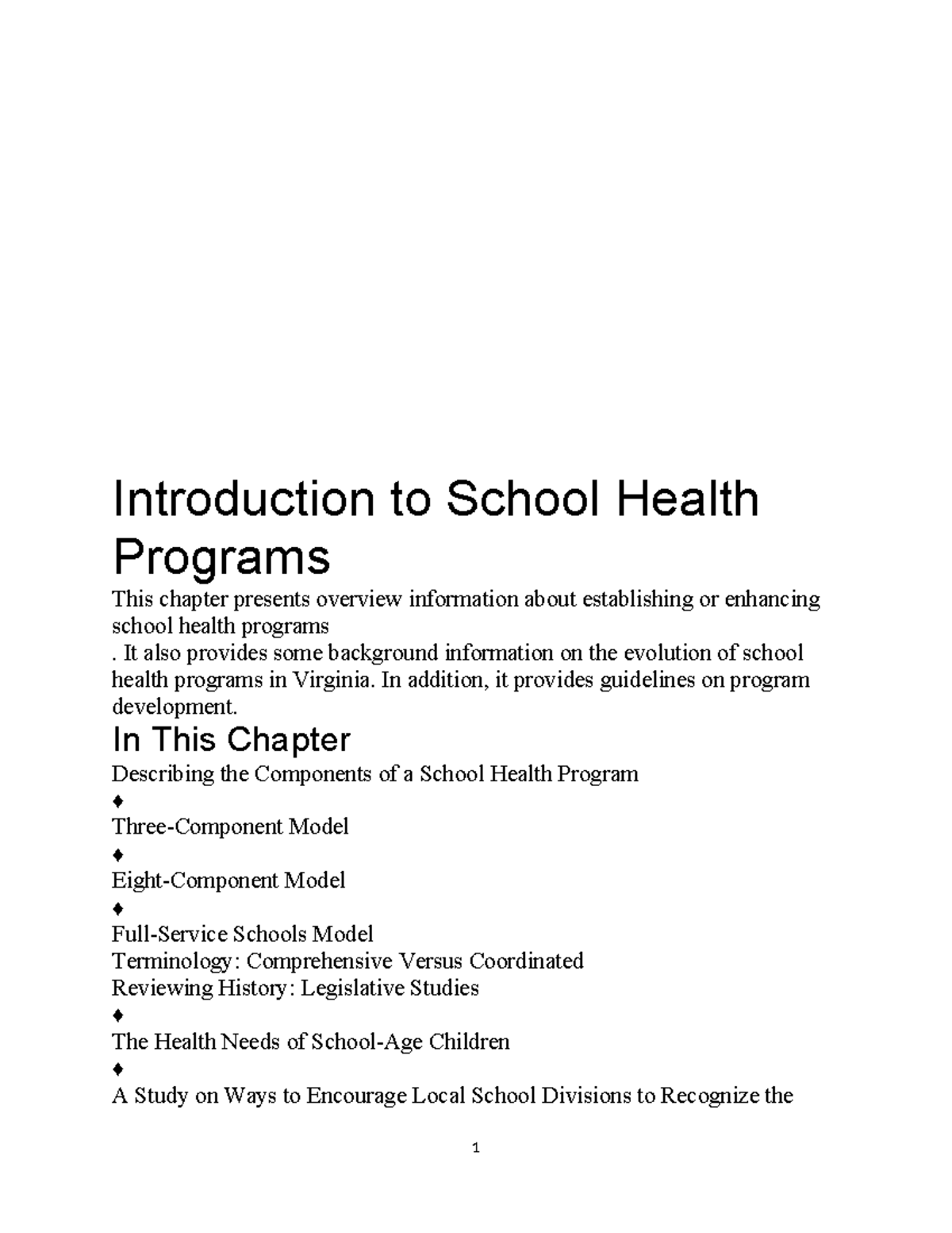 Introduction to school health programme - Introduction to School Health ...