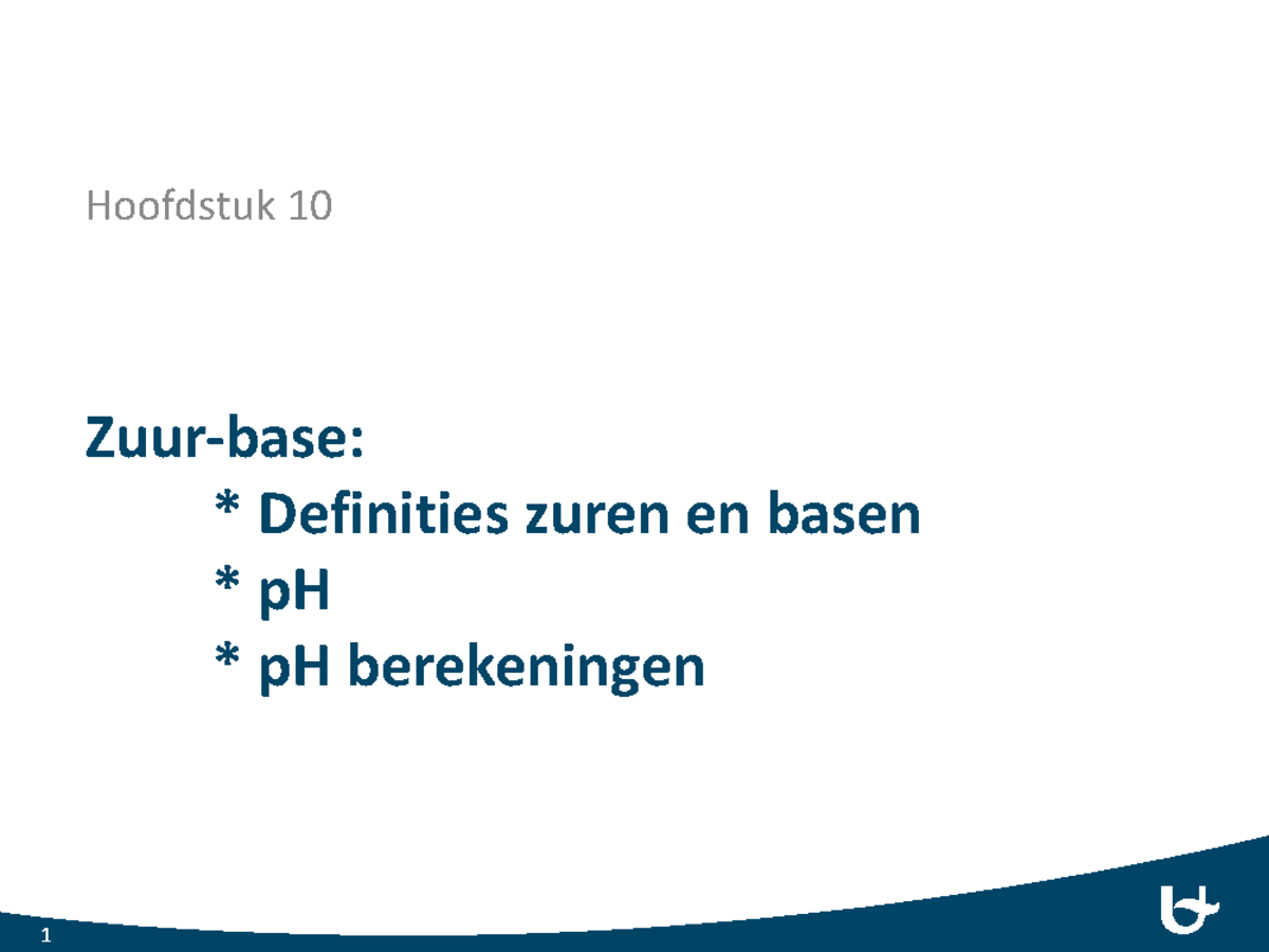 10 Zuur-baseb - Samengevatte Theorie+ opgaven+ oplossingen - Zuur-base ...