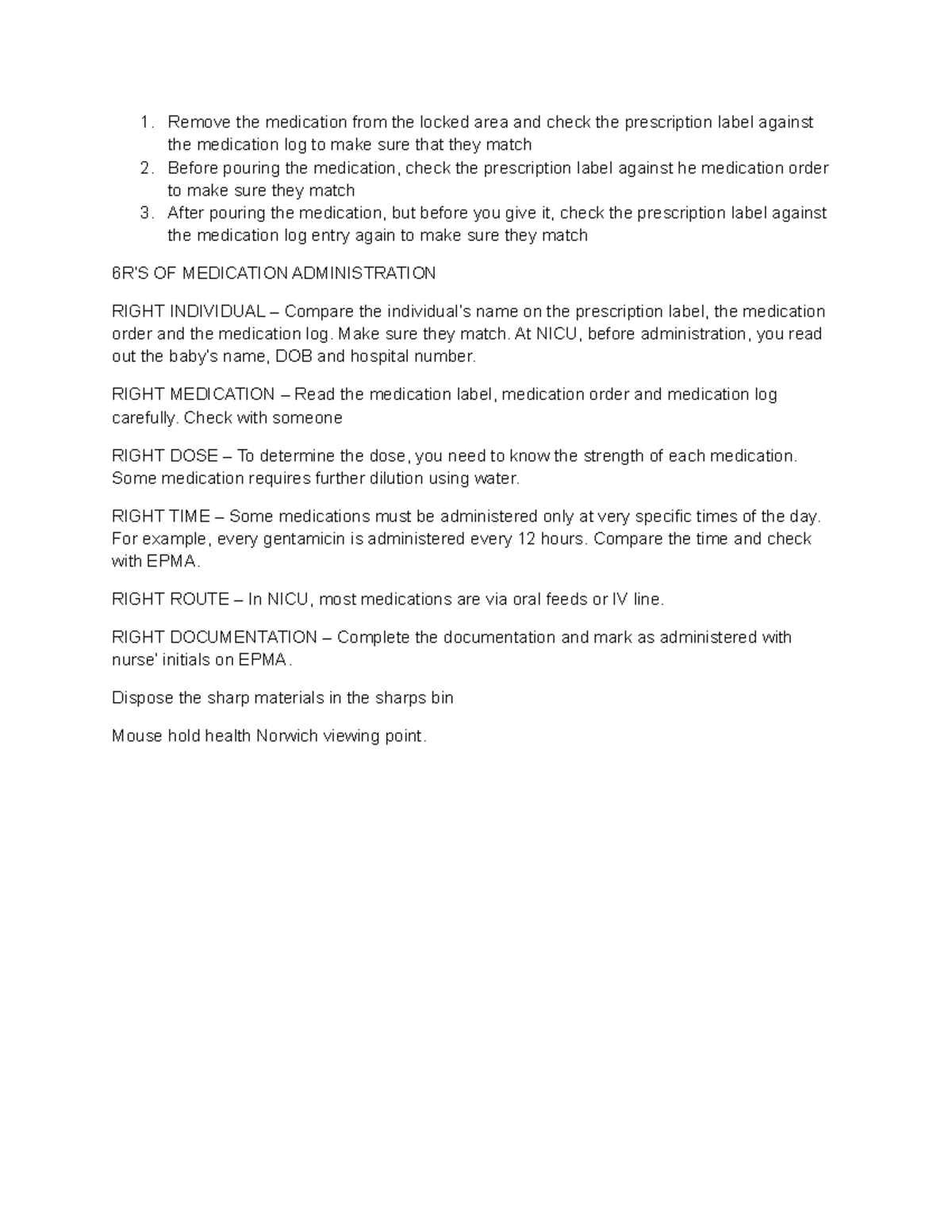 Med management - the 5R's of medication administration - Remove the ...
