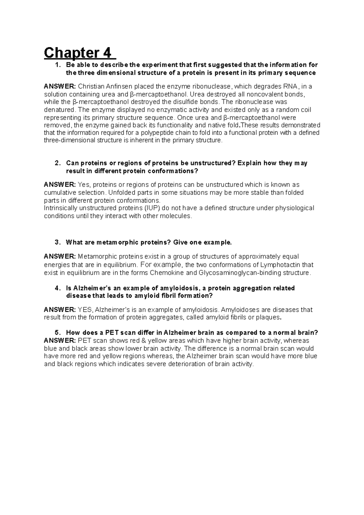 Chapter 4 Summary - Chapter 4 1. Be able to describe the experiment ...