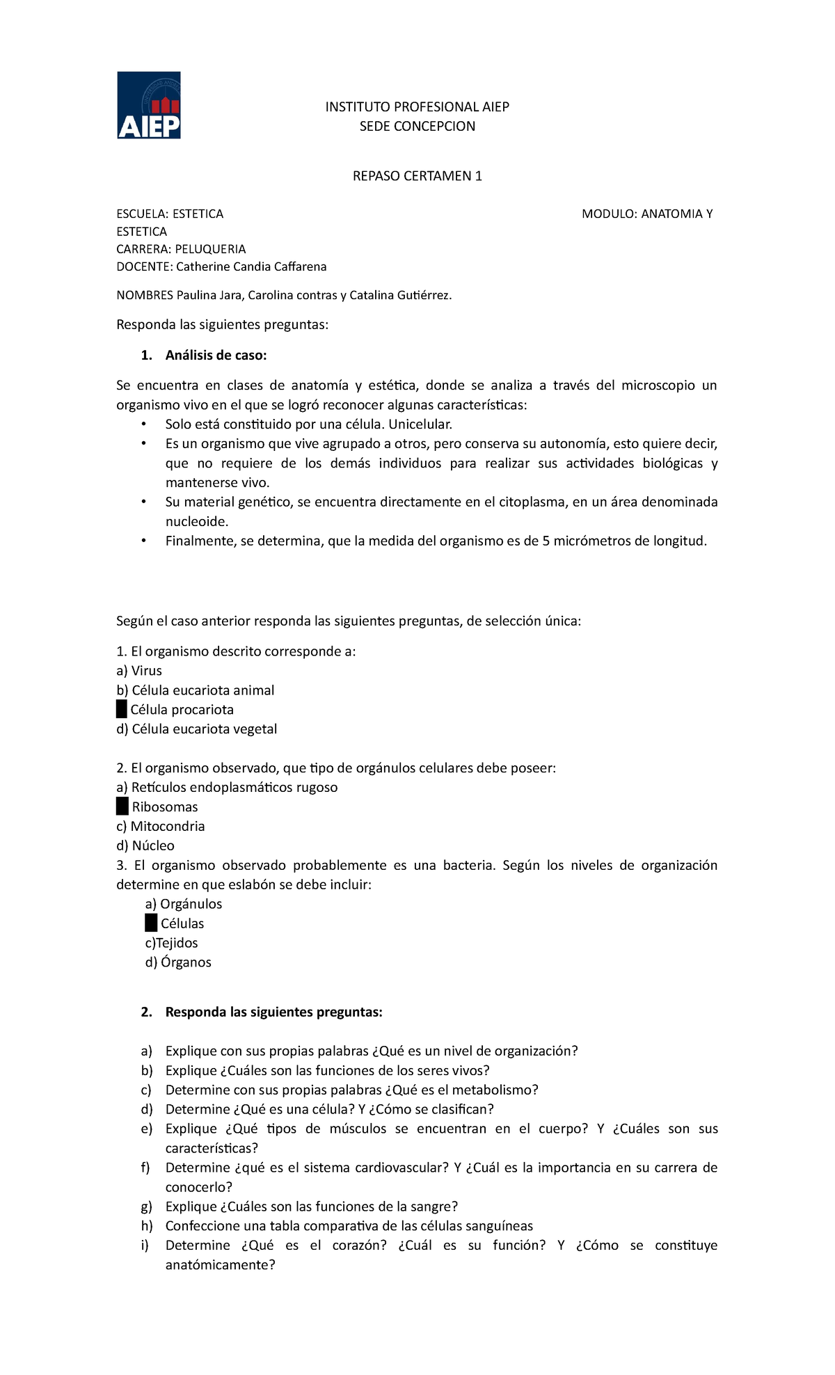 GUIA DE Repaso - ertyuiop - INSTITUTO PROFESIONAL AIEP SEDE CONCEPCION ...