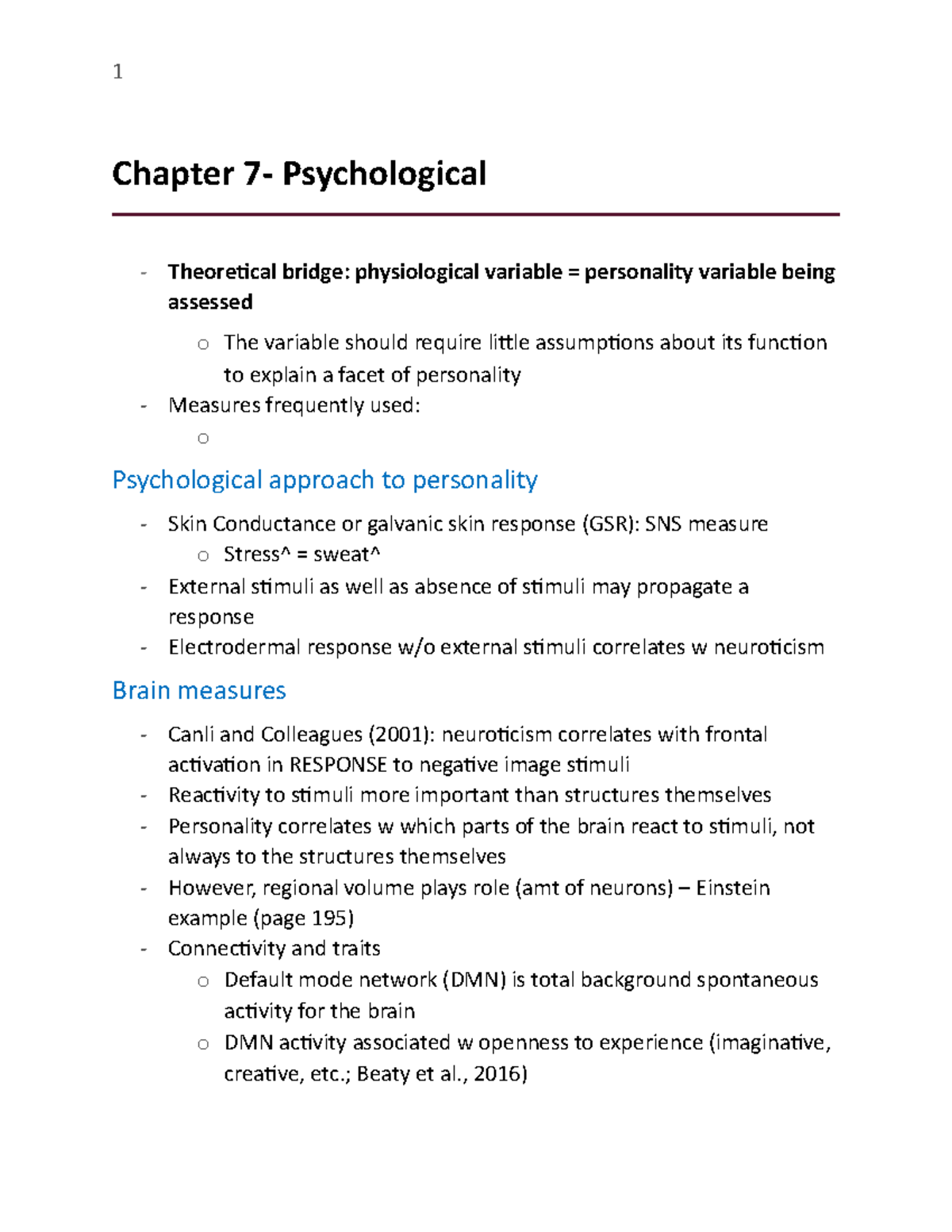 Chapter 7 - 1 Chapter 7- Psychological Theoretical bridge ...