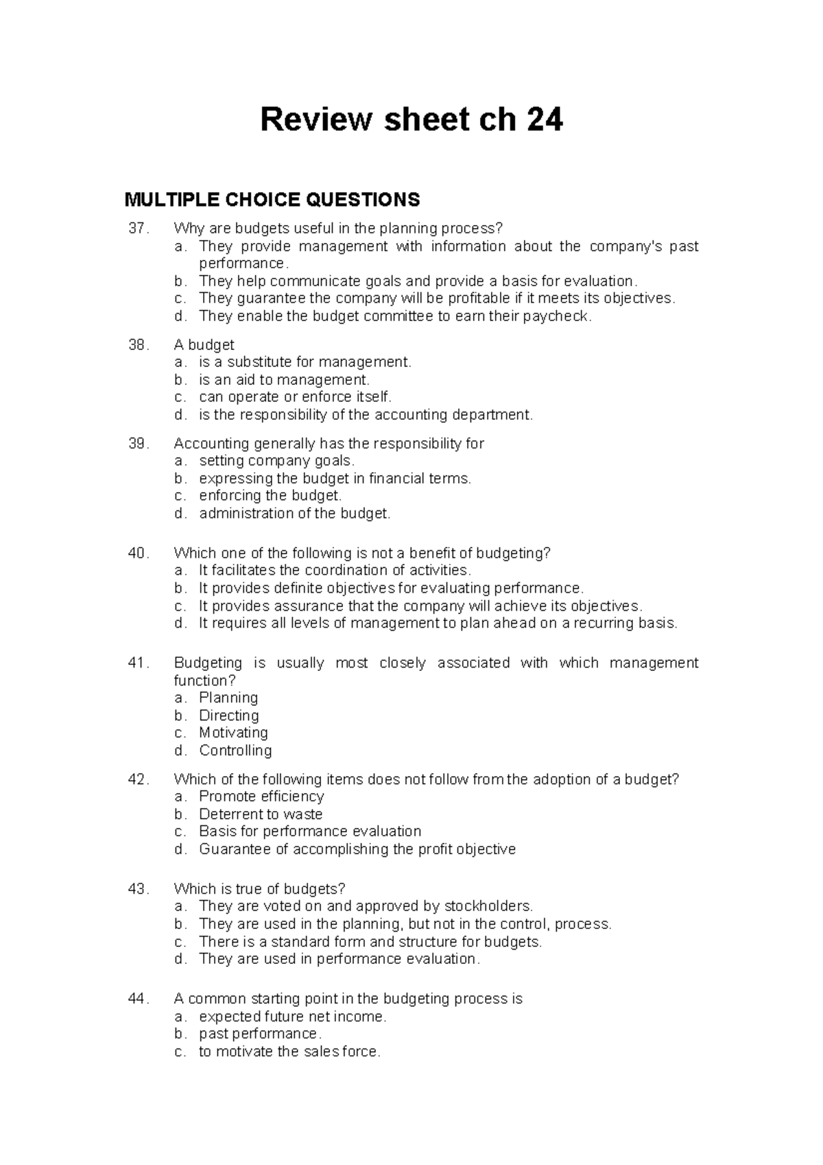 Review sheet ch 24 final -without answers - Review sheet ch 24 MULTIPLE ...