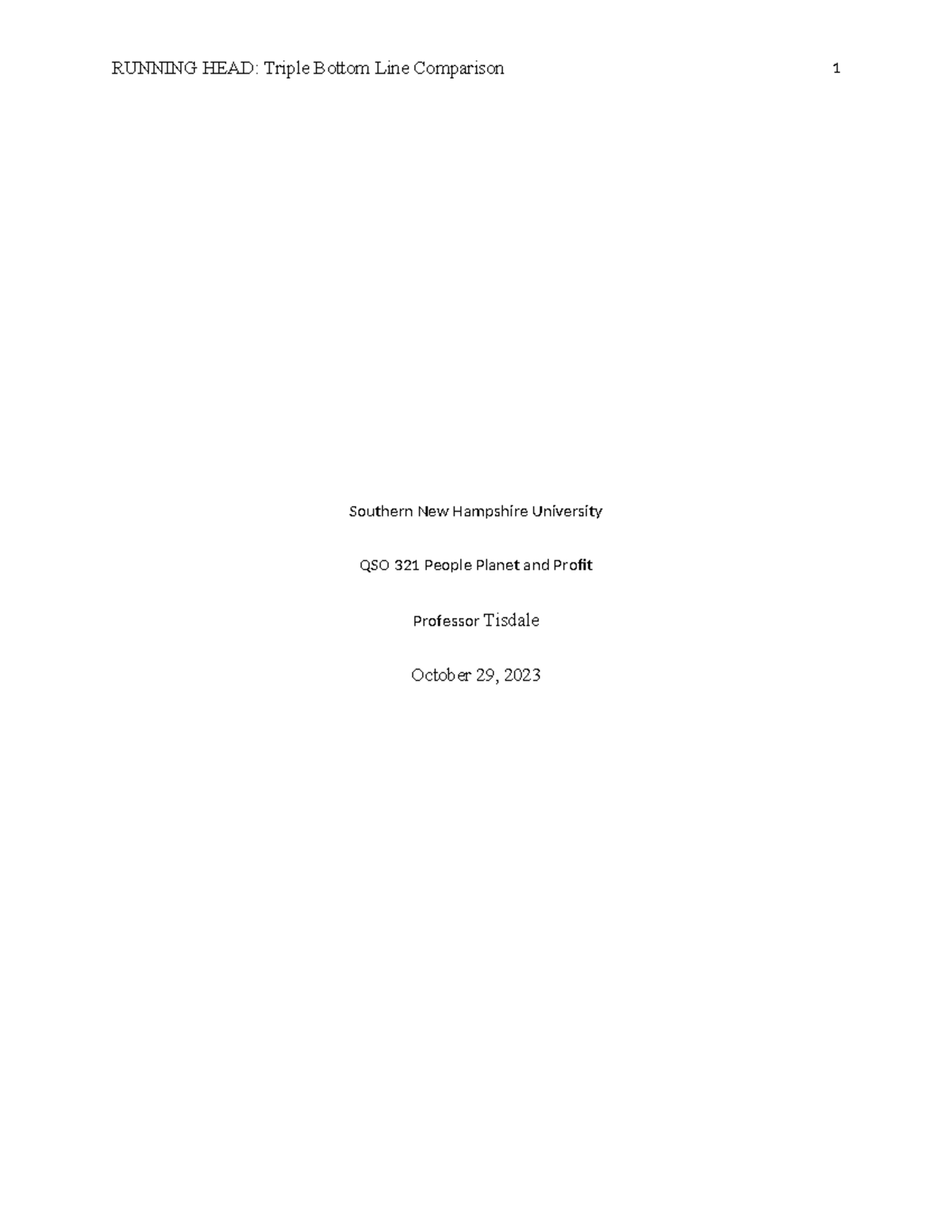 QSO 321 Triple Bottom Line Industry Comparison - Southern New Hampshire ...