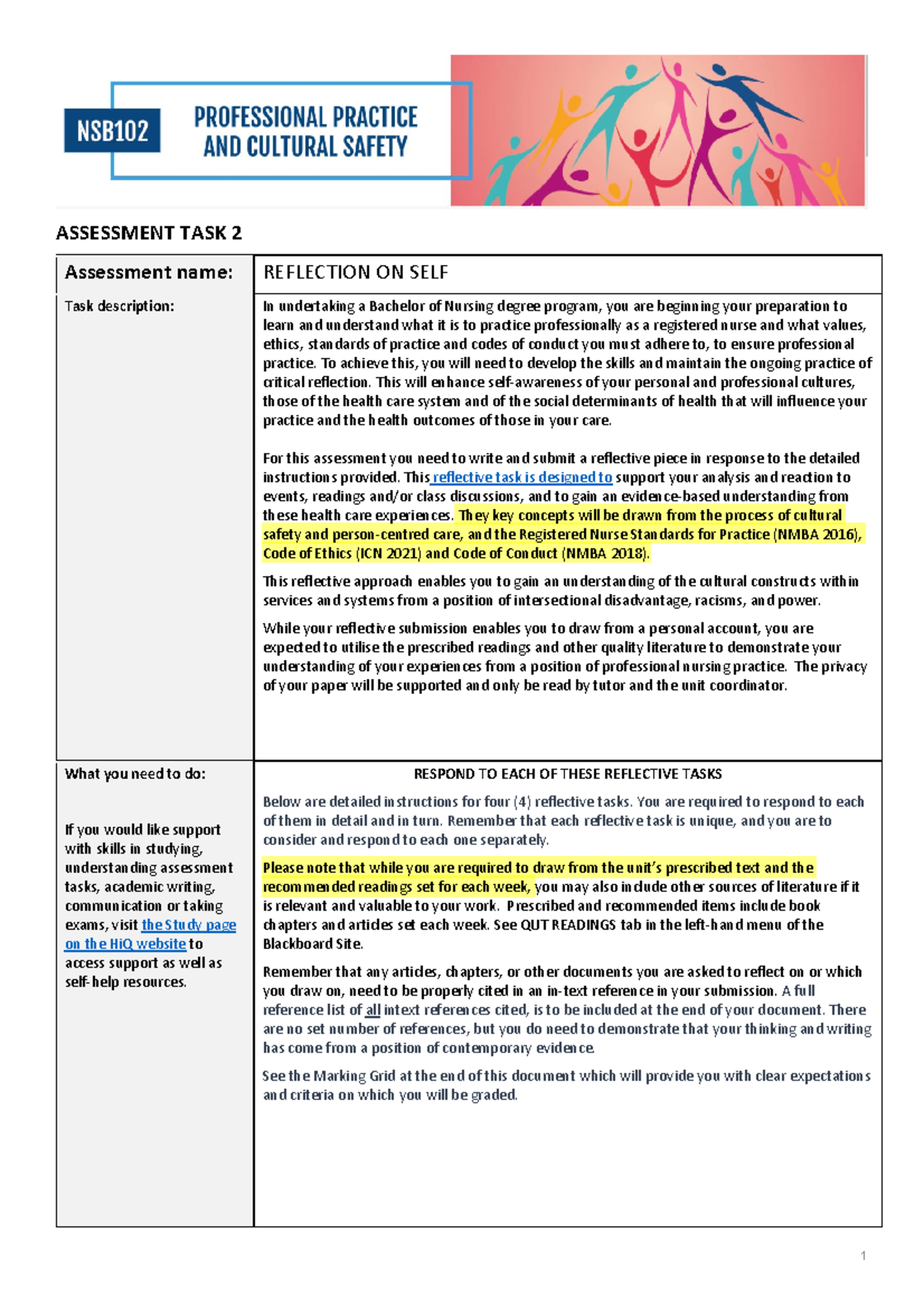 NSB102 Assessment TASK 2 Semester 1 2022 New semester format - ASSESSMENT TASK 2 Assessment name ...