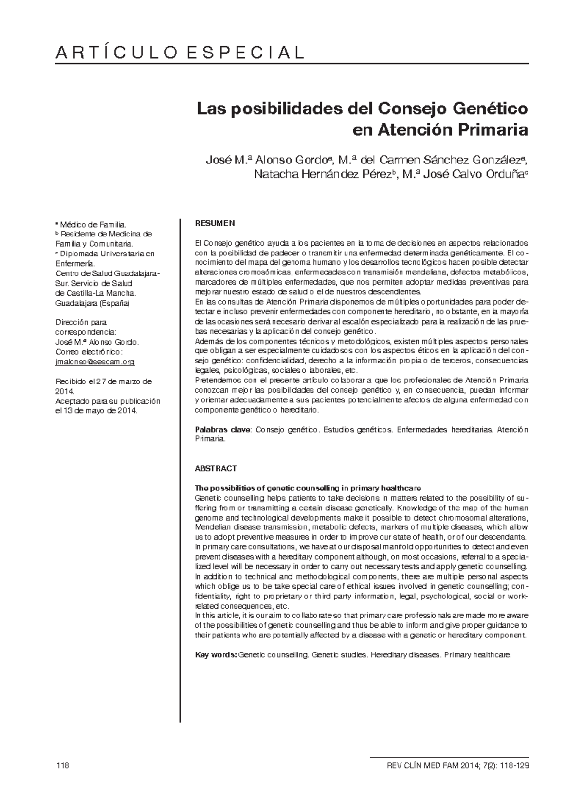 Consejo Genético 1 - Resumen Genética - A R T Í C U L O E S P E C I A L ...