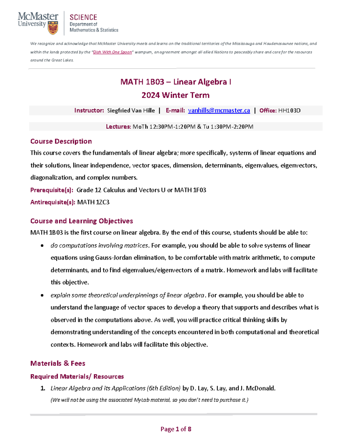 MATH 1B03 - Winter 2024 - practice - We recognize and acknowledge that ...