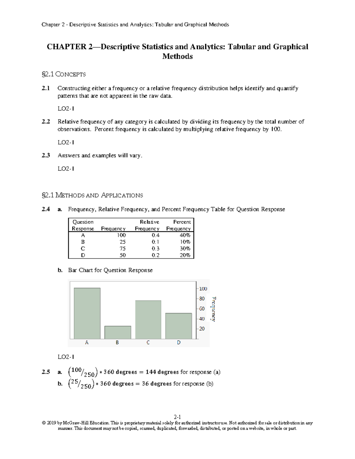 Chapter 2 Textbook Answers - 2- © 2019 by McGraw-Hill Education. This ...