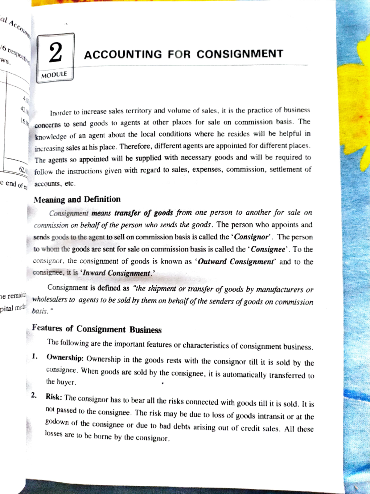 Ac for Consignment, Part 1 - al Accoum 2 6 respecive ACCOUNTING FOR ...