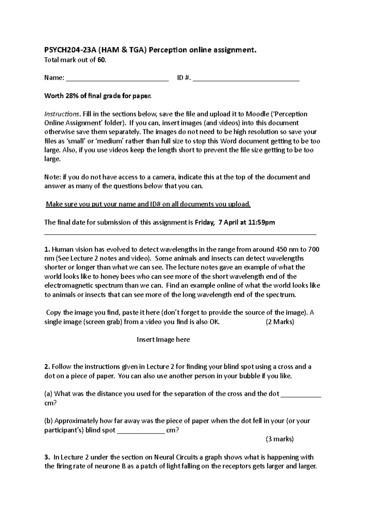 204 Perception Assignment 23 - Understanding Psychological Research ...