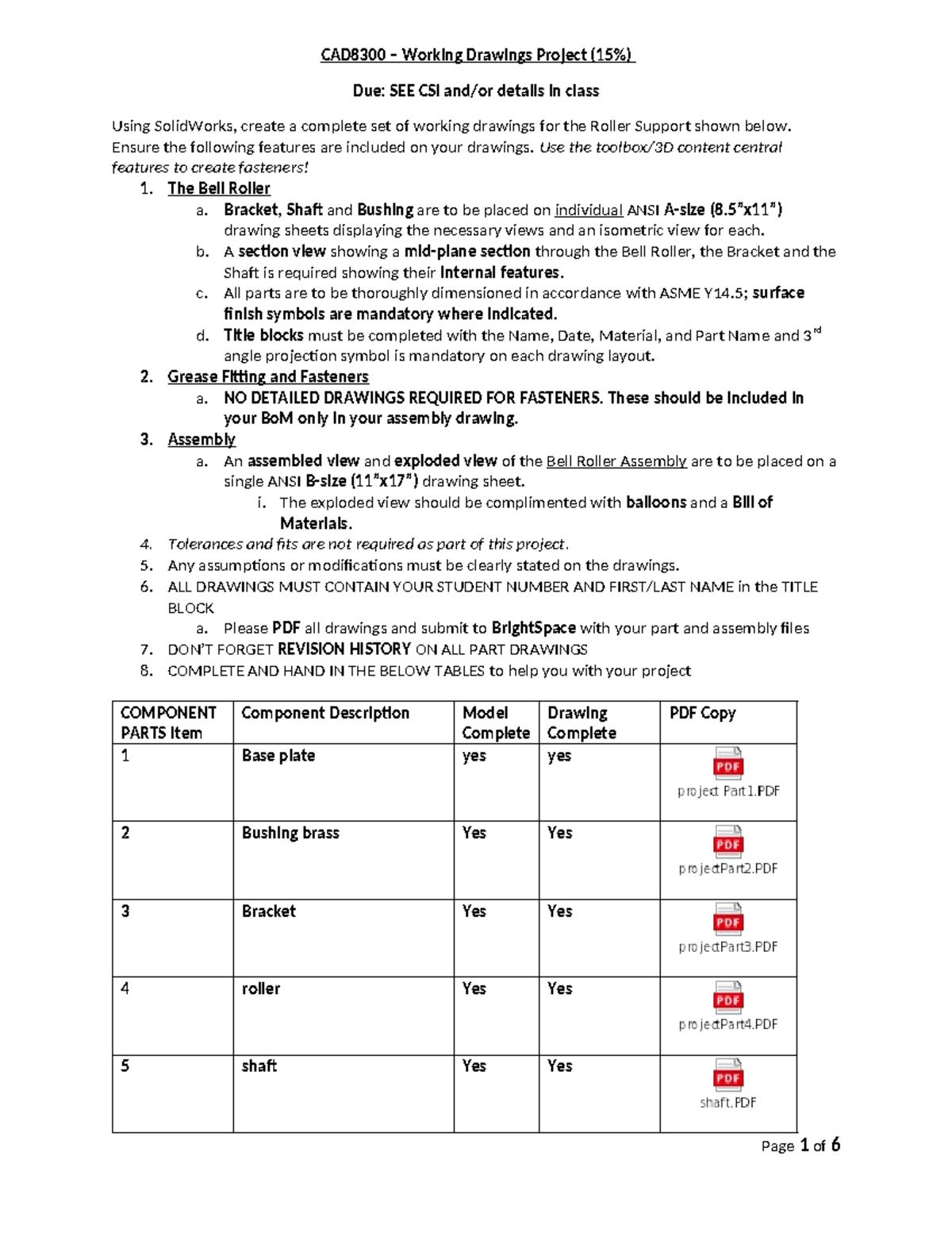 Working Drawings Project CAD8300 - CAD8300 – Working Drawings Project ...