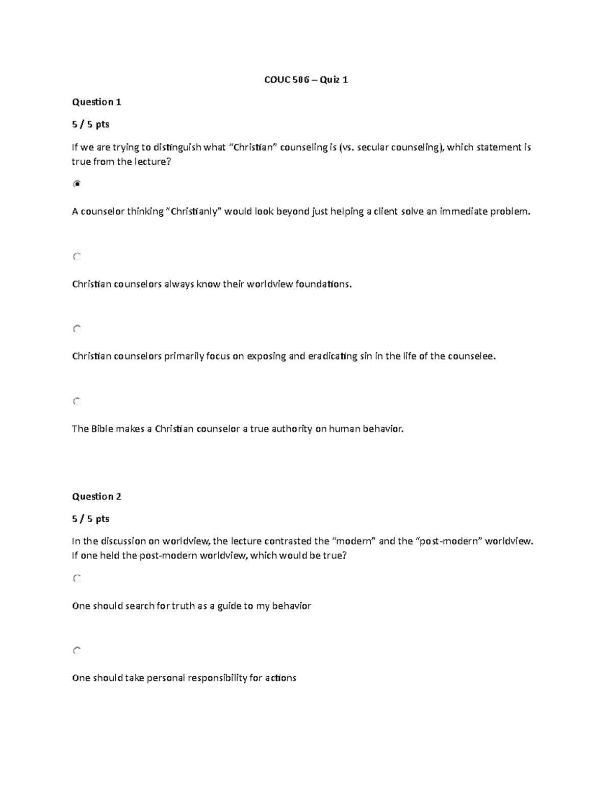 COUC 506 Worldview And Philosophical Underpinnings In Integrative couc-506-worldview-and-philosophical-underpinnings-in-integrative