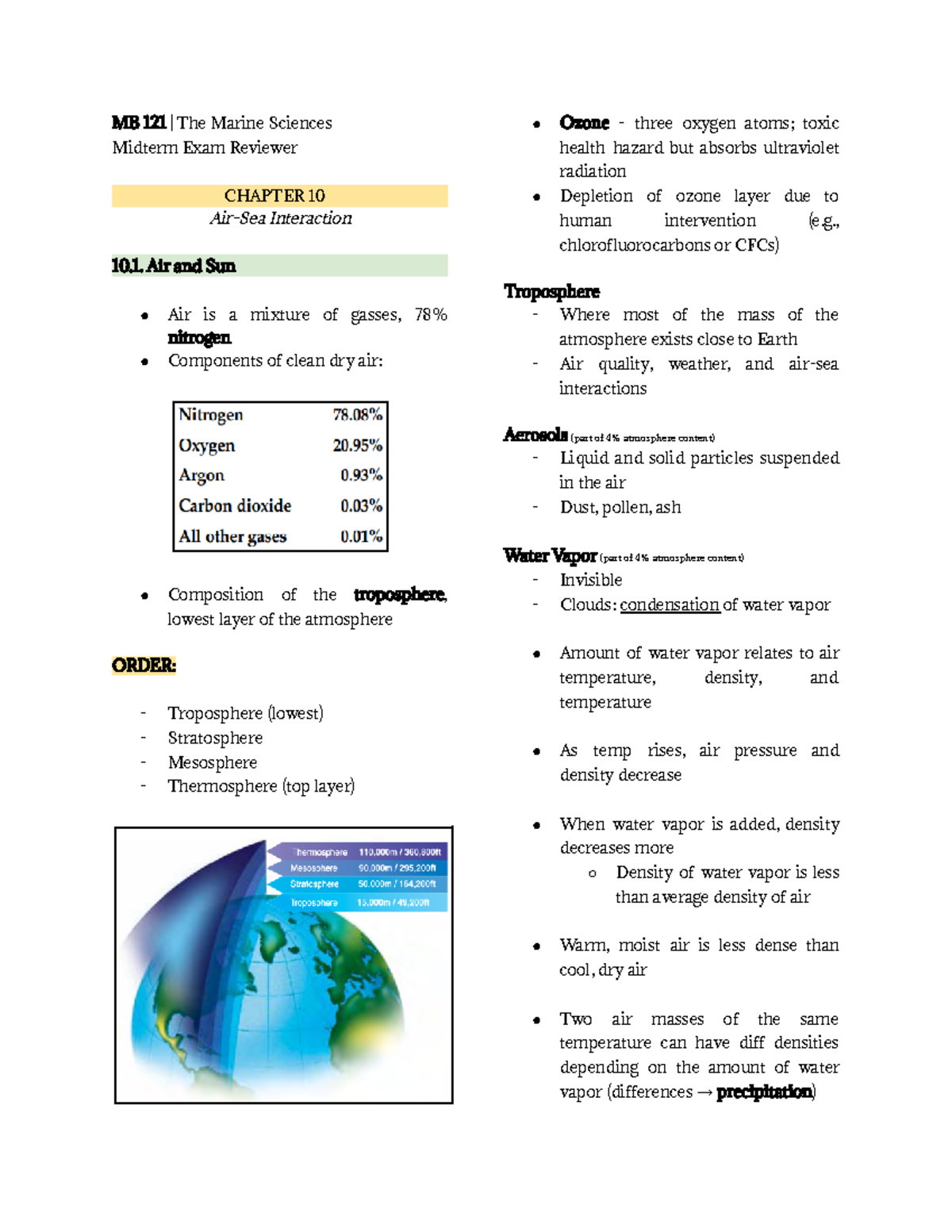 BIO 35 Unit 3 Chapter 10 - MB 121 | The Marine Sciences Midterm Exam ...