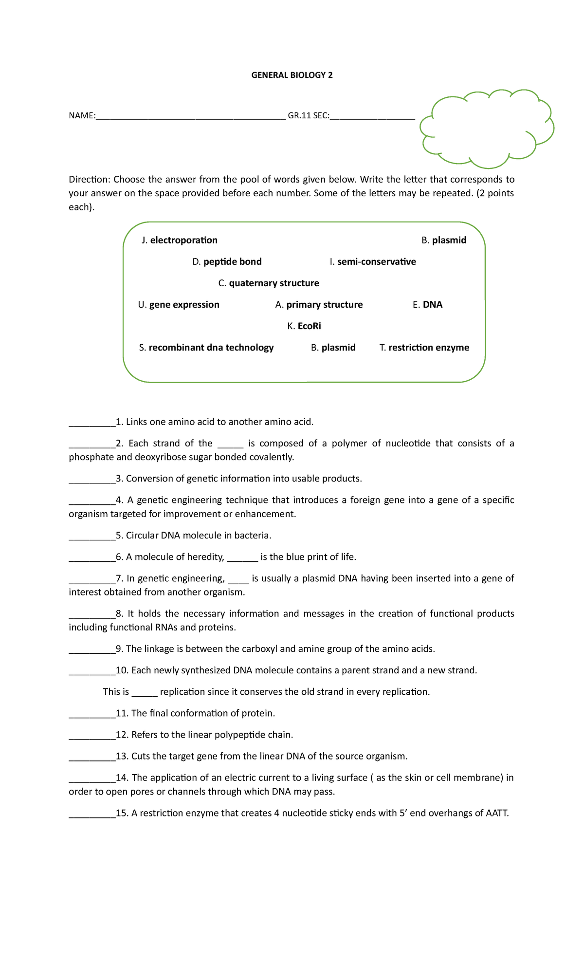 General- Biology-2 - Lecture notes 1-2 - GENERAL BIOLOGY 2 - Studocu