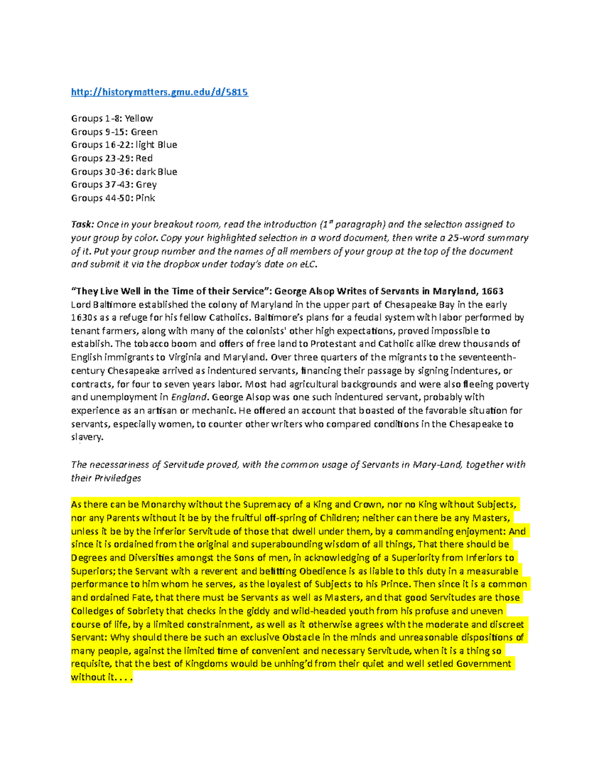 Alsop They Live Well - historymatters.gmu/d/ Groups 1-8: Yellow Groups ...