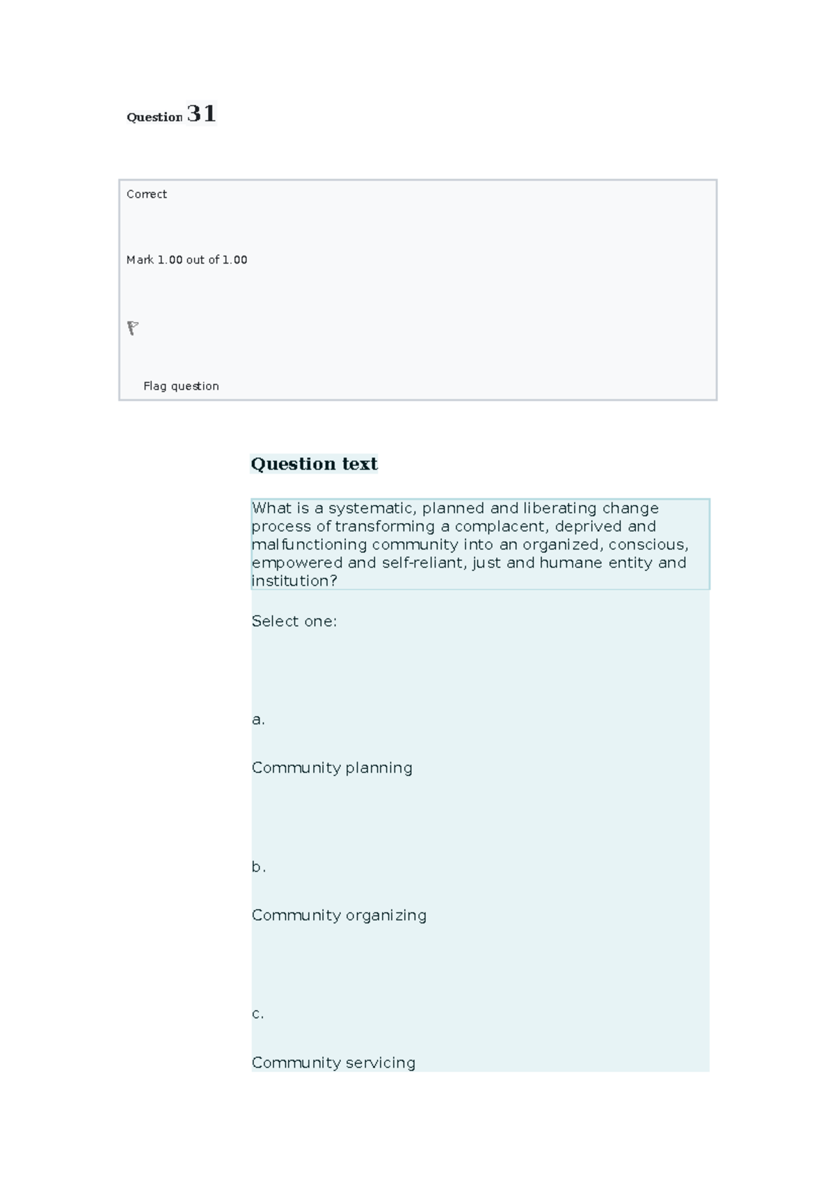 Nstp Prelim 4 - Question 31 Correct Mark 1 out of 1. Flag question ...