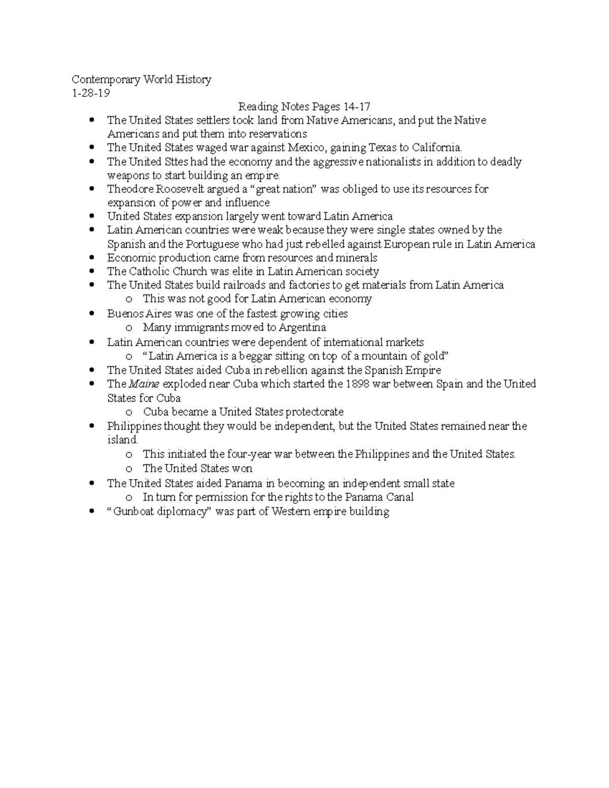 Contemporary World History 1-28-19 PG 14-17 - Contemporary World ...