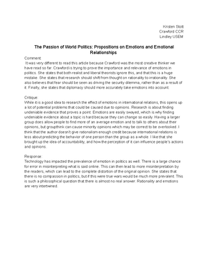 Wendt CCR - Professor Daniel Lindley - Kristen Stott Wendt CCR Lindley ...