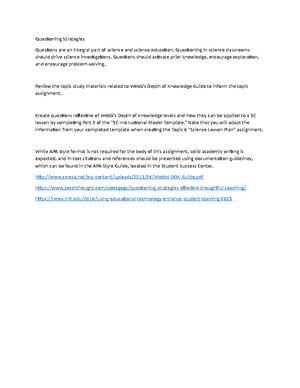 [Solved] DOK Level 3 Questions on the Life Cycle of a - Instructional ...