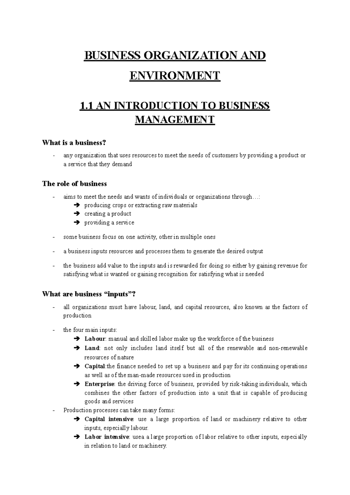 1.1 y 1.2 business - BUSINESS ORGANIZATION AND ENVIRONMENT 1 AN ...