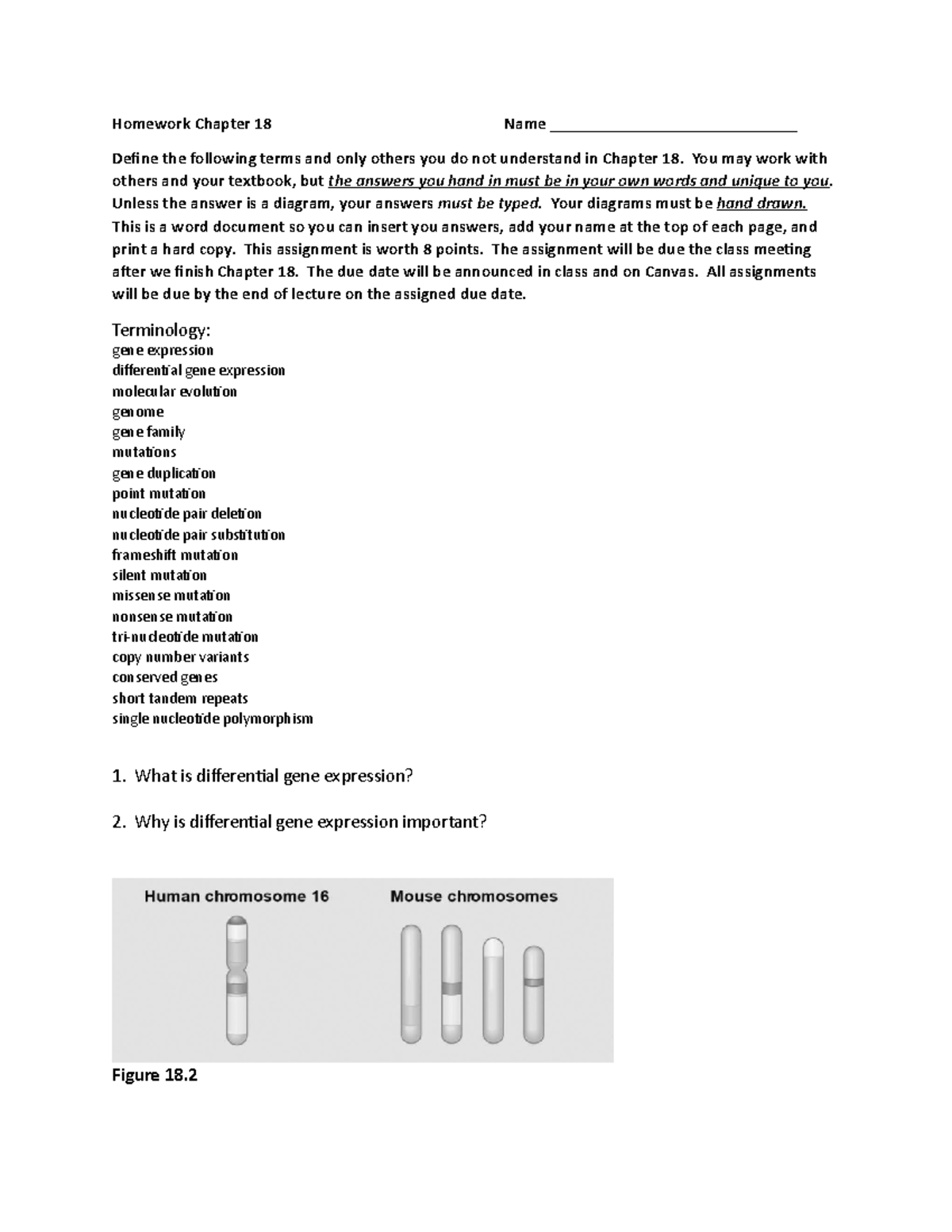 Homework Chapter 18 - Homework Chapter 18 Name ...
