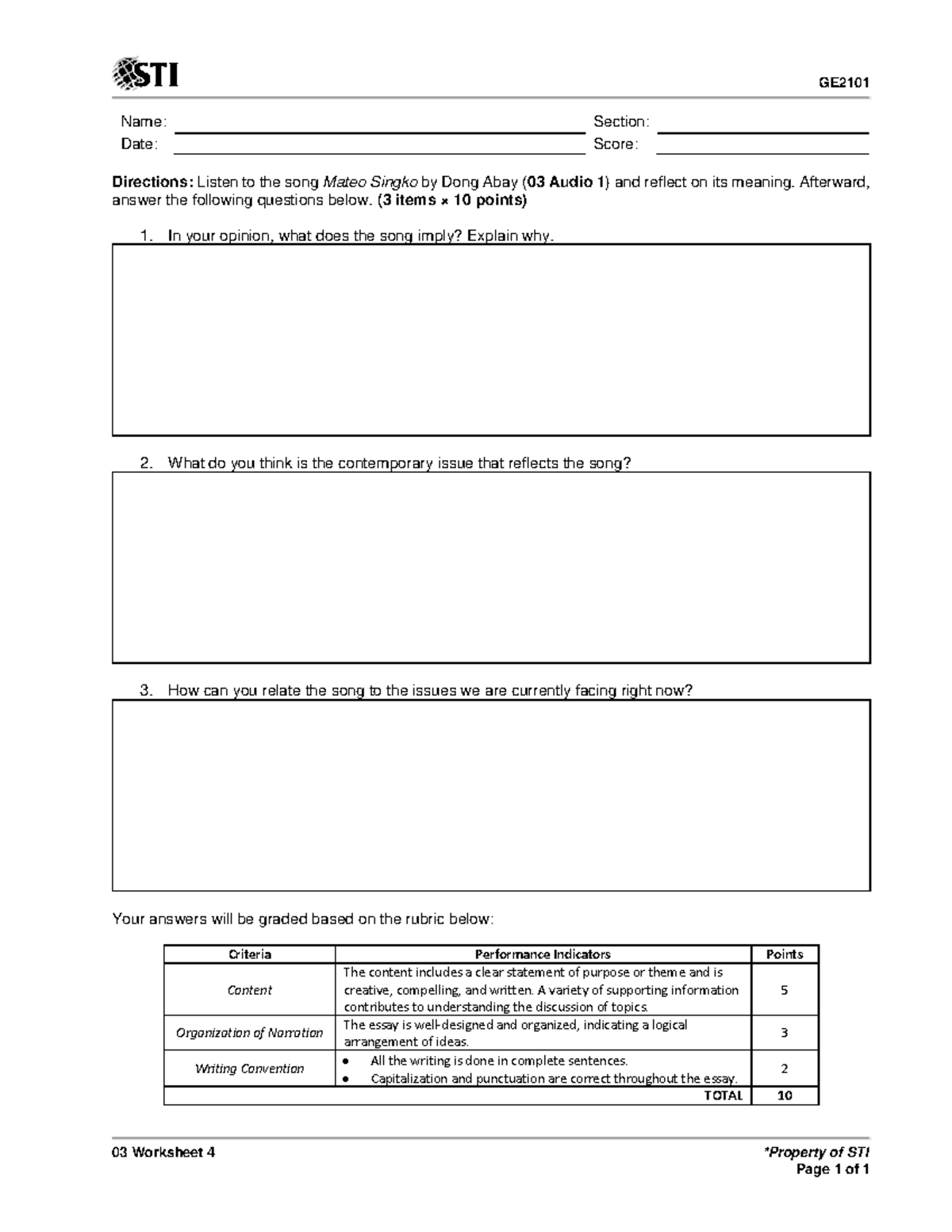 03 Worksheet 4 - pdf - GE 03 Worksheet 4 *Property of STI Page 1 of 1 ...