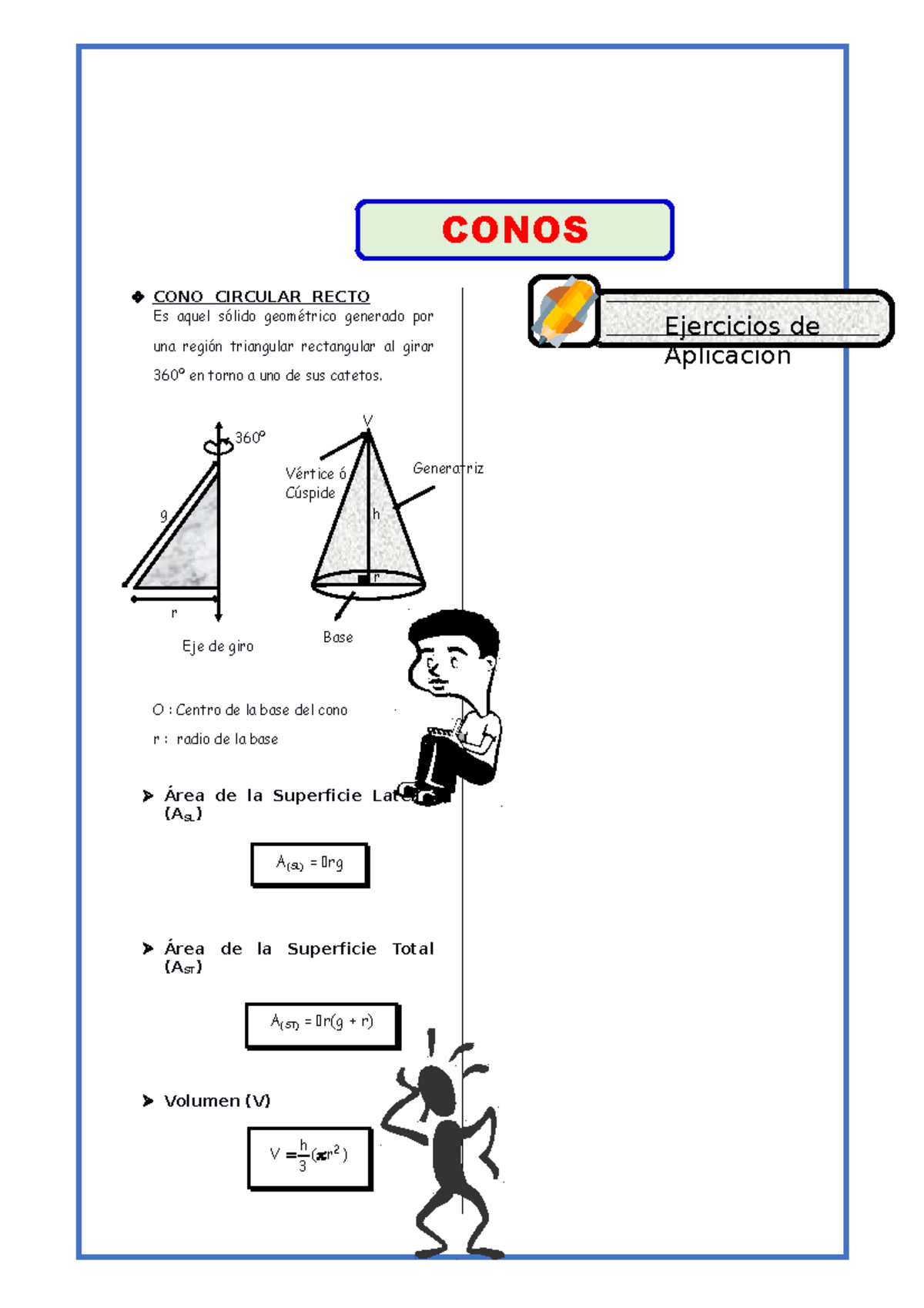 Ejercicios de Conos para Quinto de Secundaria - CONO CIRCULAR RECTO Es ...
