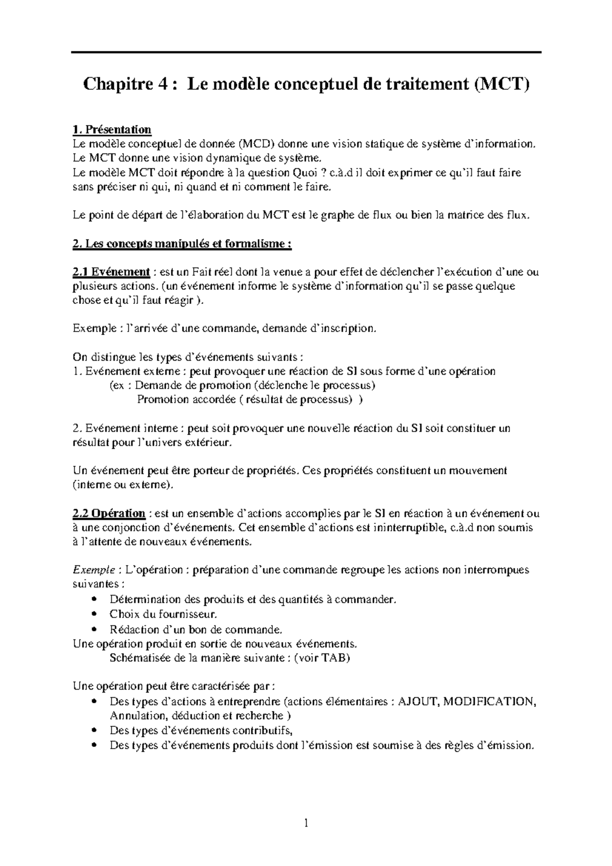 Chapitre 2 du Cours de l'Analyse Conception Merise - Chapitre 4 : Le ...
