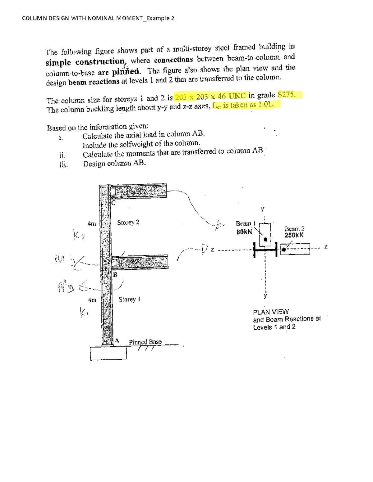 5. Column Design WITH Nominal Moment example 2 - Penerangan kiraan ada ...