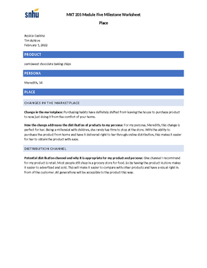 Module Six SWOT Analysis - 1 Jessica Gaskins Timothy Ashton MKT ...
