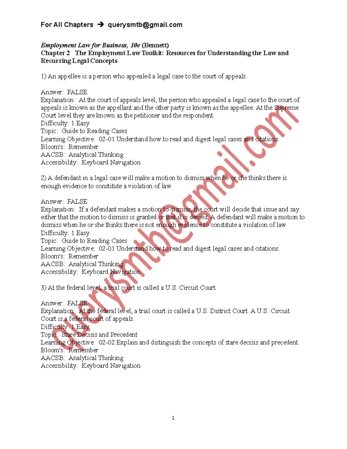 Solutions and Test Bank For Employment Law for Business 10th Edition By ...