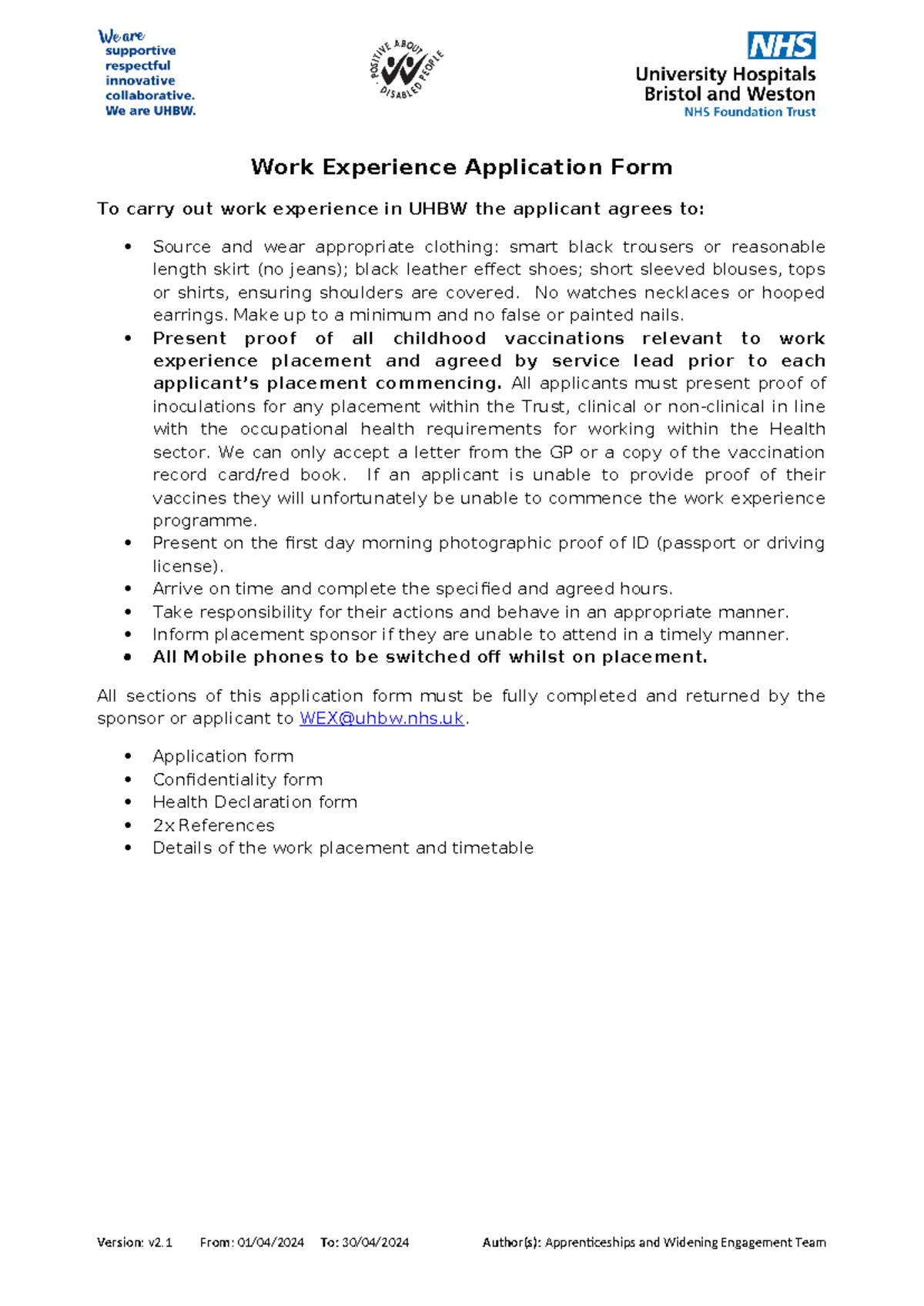 Past papers of health and social care - Work Experience Application ...