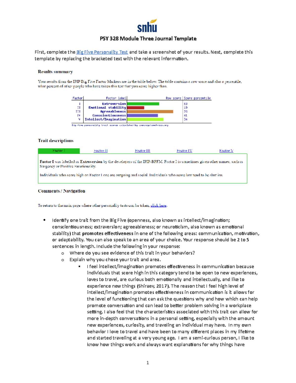 PSY 328 Module Three Journal 1 (Auto Recovered) - PSY 328 Module Three ...