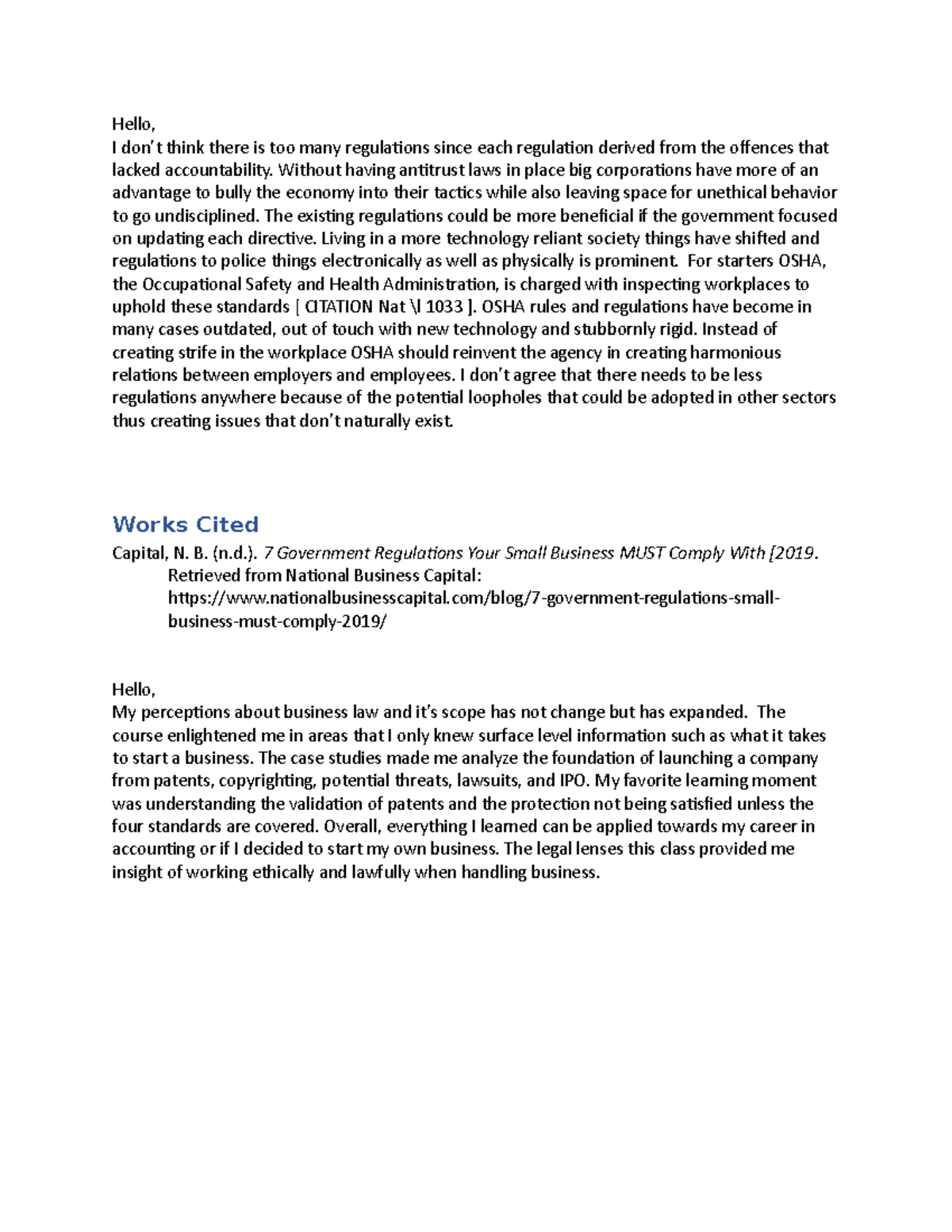 8-1 - Last week work - Hello, I don’t think there is too many ...