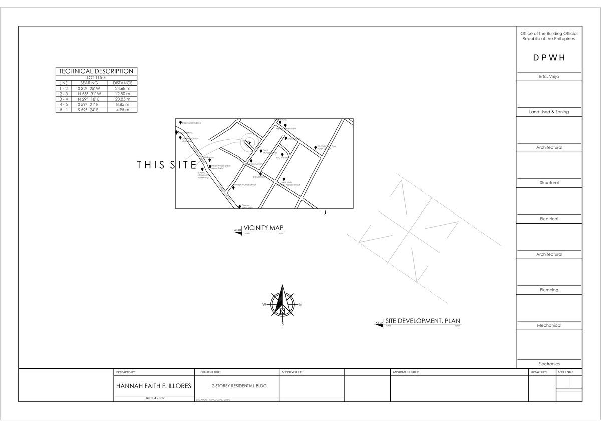 Vicinity - lab - TECHNICAL DESCRIPTION A1- A1- S 59º 21' E 8 m N 29º 18 ...