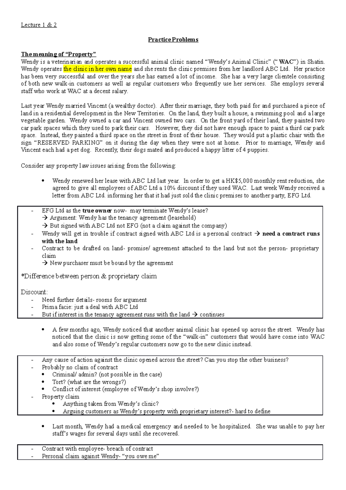 Tutorial - Lecture handout exercise 1-12 - Lecture 1 & 2 Practice ...