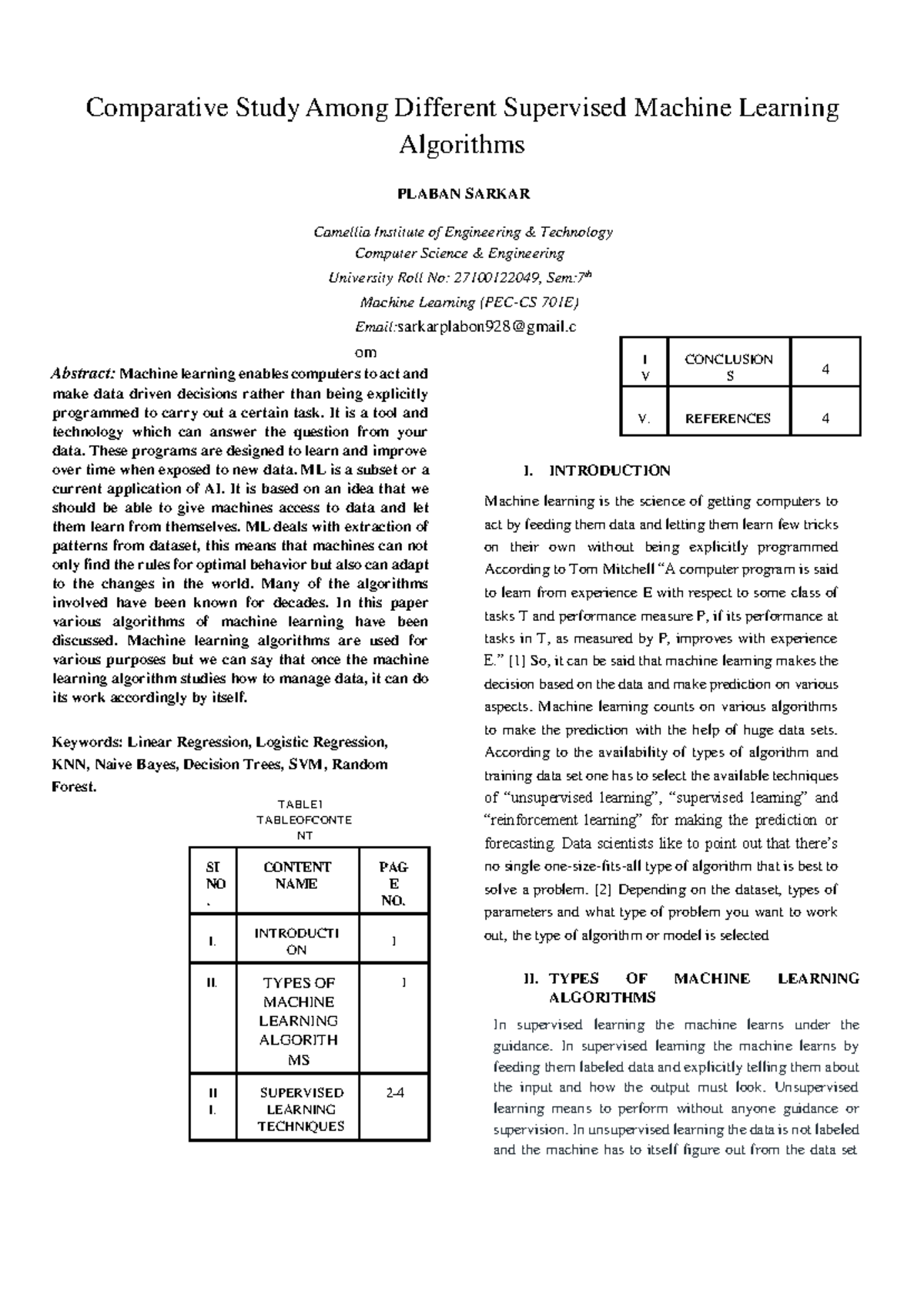 27100122049 PEC-CS 701E - Comparative Study Among Different Supervised ...