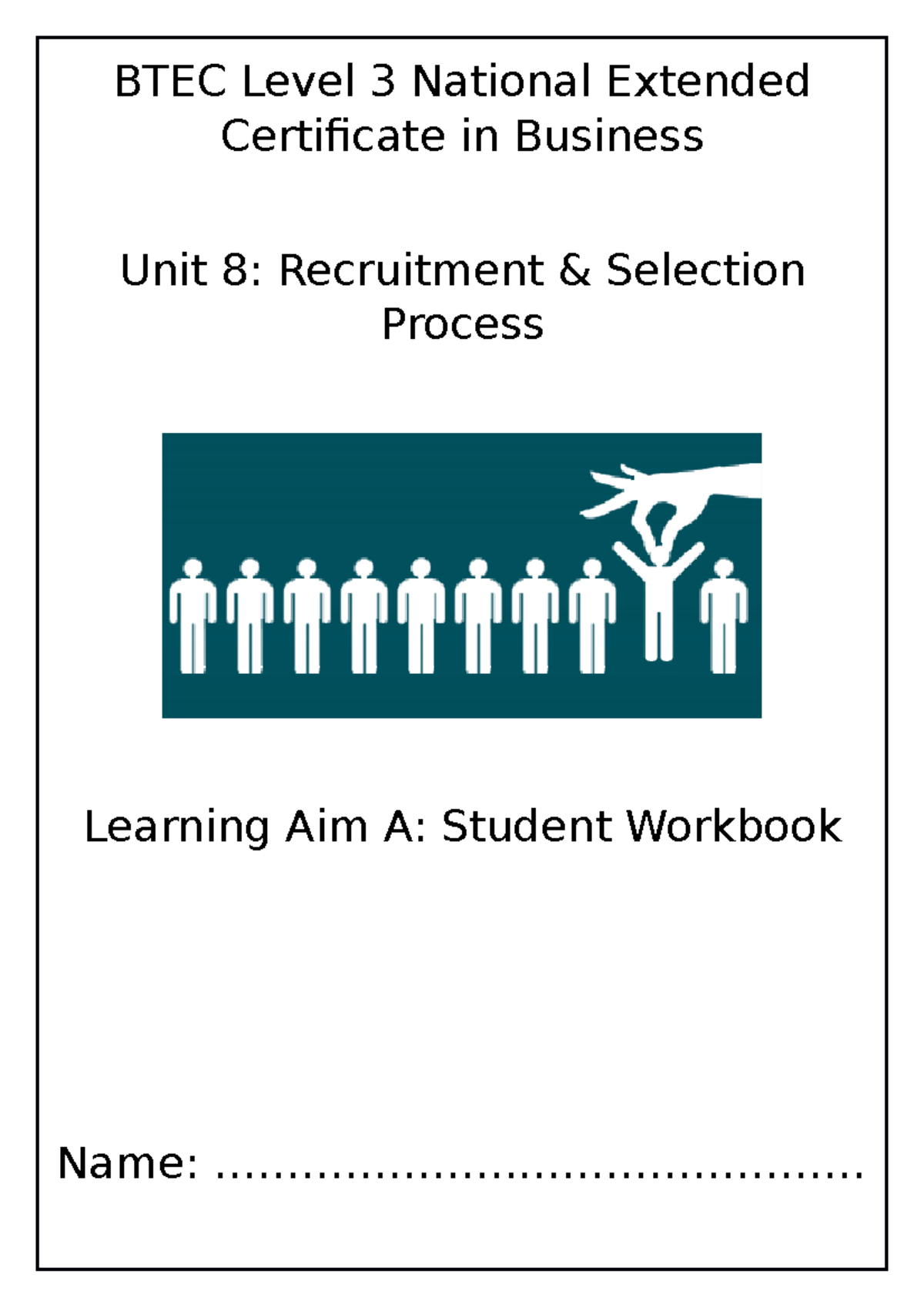 Learning Aim A Student Workbook - BTEC Level 3 National Extended ...