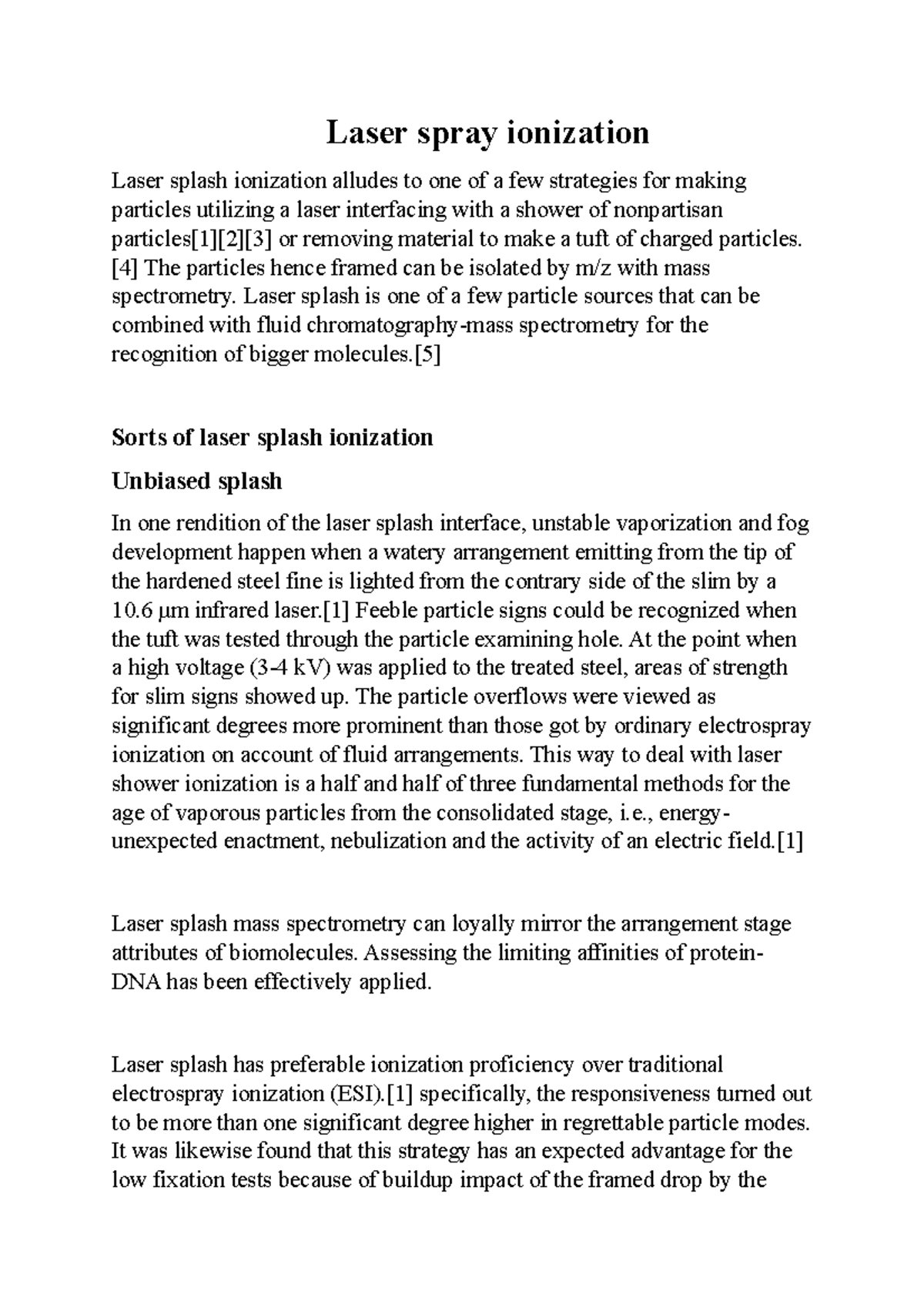 Laser spray ionization - Laser spray ionization Laser splash ionization ...
