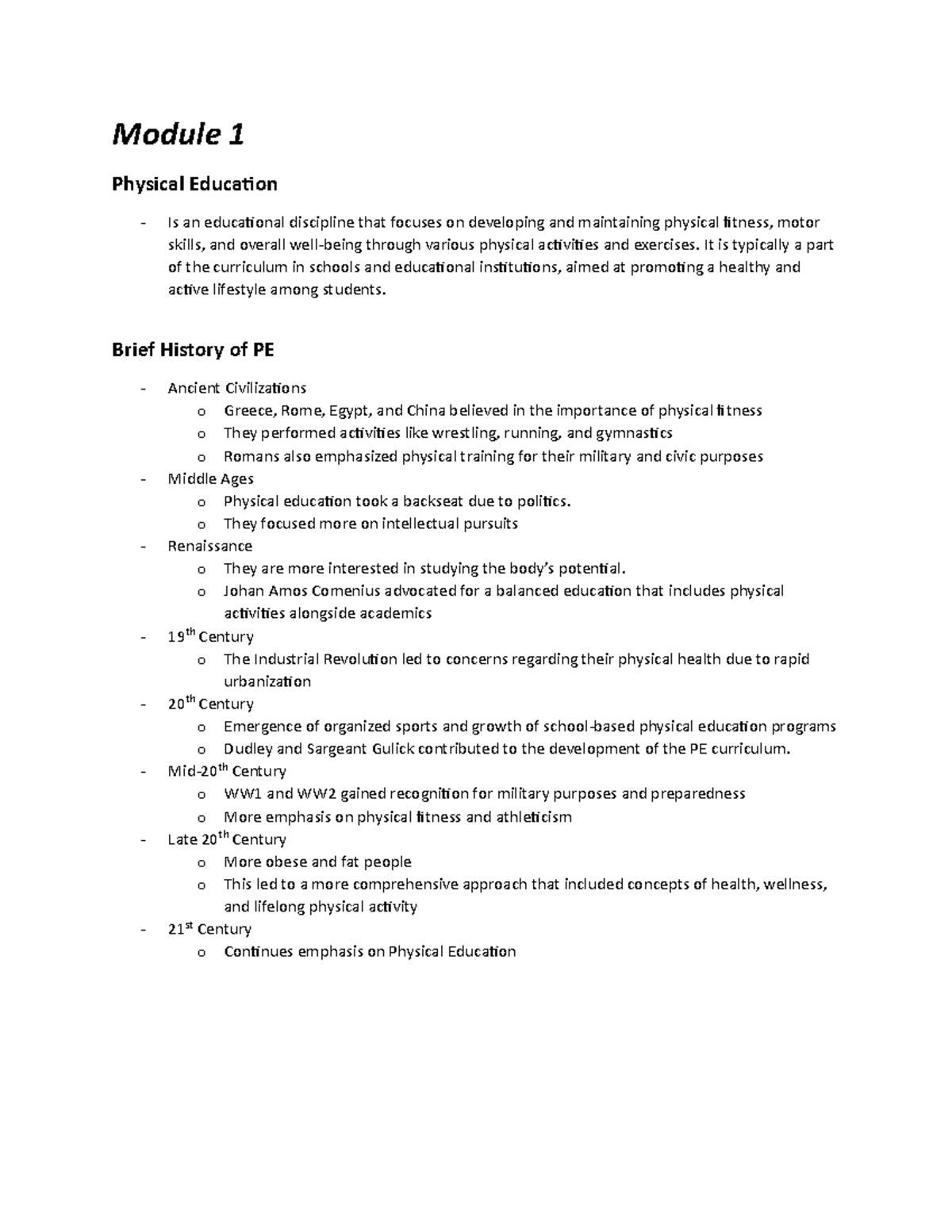 Physical Education - PED1 - Module 1 Physical Educa琀椀on Is an educa琀椀 ...